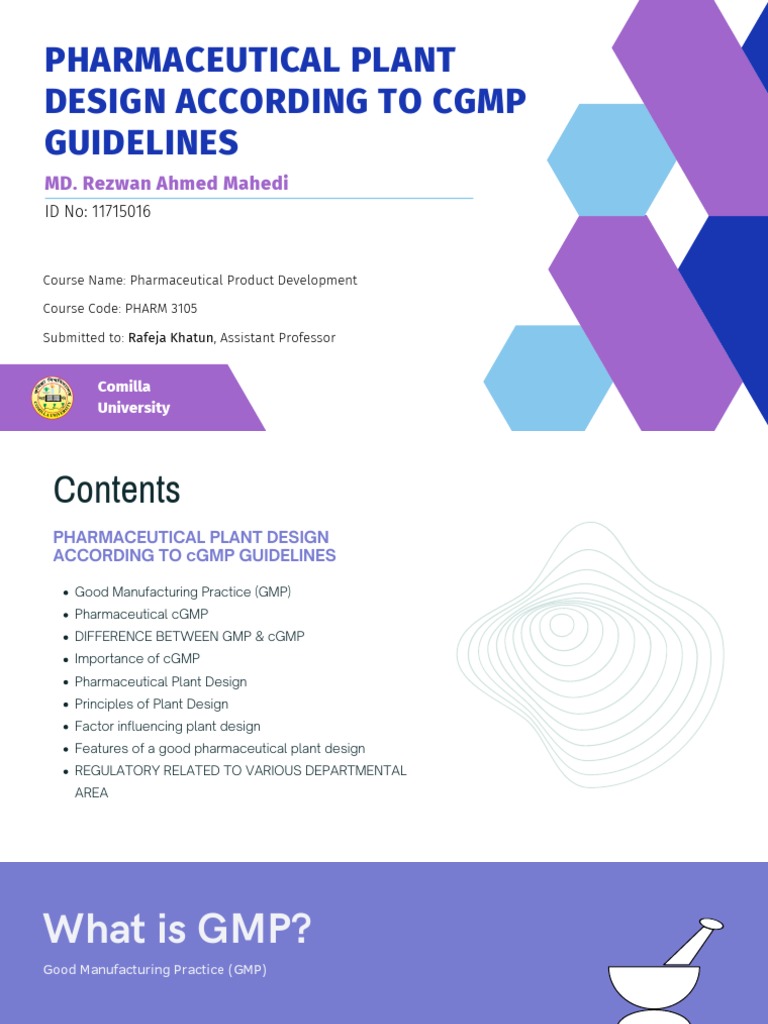 PHARMACEUTICAL PLANT DESIGN ACCORDING TO CGMP GUIDELINES | PDF | Medicine | Pharmaceutical Industry