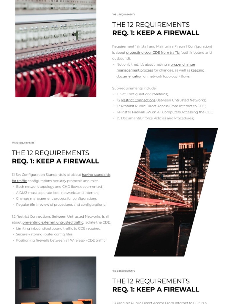 The 12 Requirements: Req. 1: Keep A Firewall | PDF | Computer Network | Firewall (Computing)