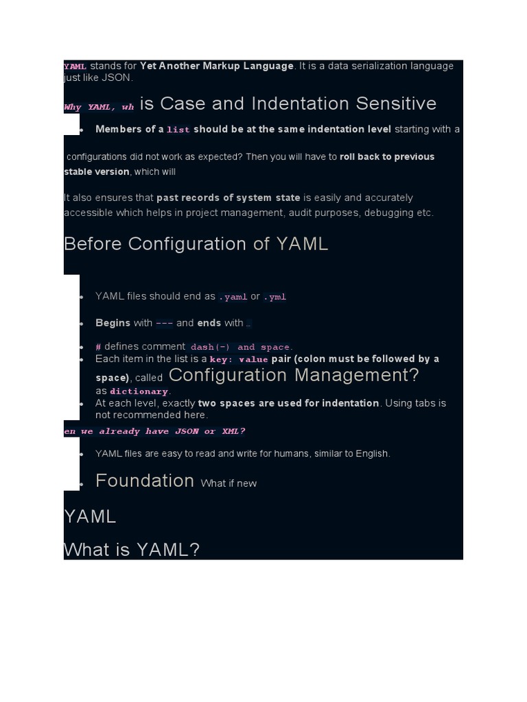 Is Case and Indentation Sensitive: of Yaml | PDF