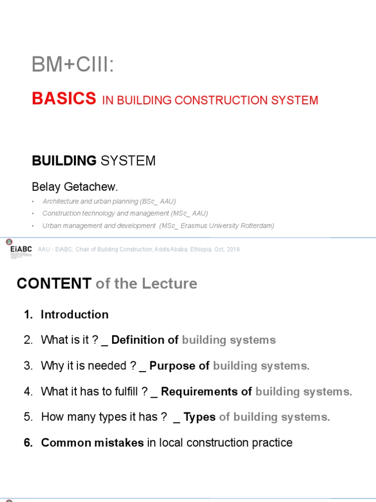 BC - Lecture PPT - Building Systems | PDF | Ethiopia