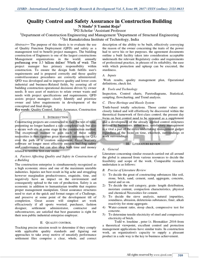 Quality Control and Safety Assurance in | PDF | Concrete | Safety