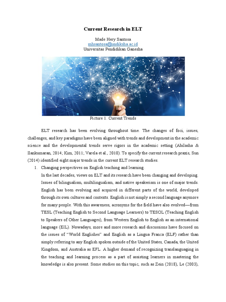 ELT Research Trends & Innovations | PDF | English As A Second Or ...