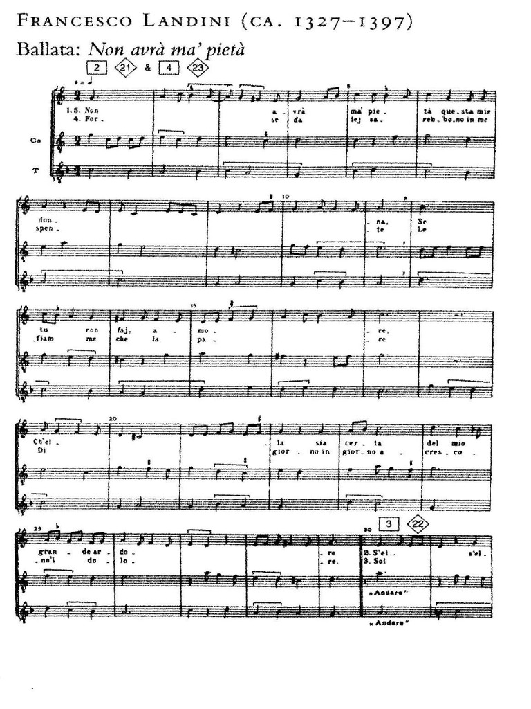 Francesco Landini. Ballata | PDF