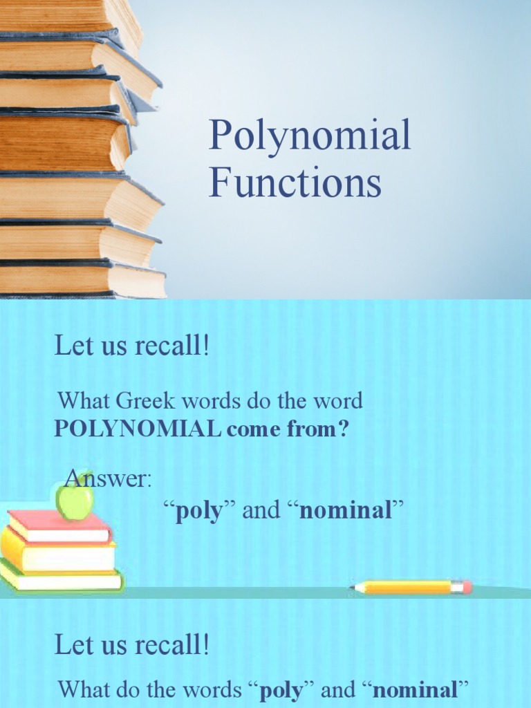 Polynomial Functions | PDF | Polynomial | Mathematical Objects