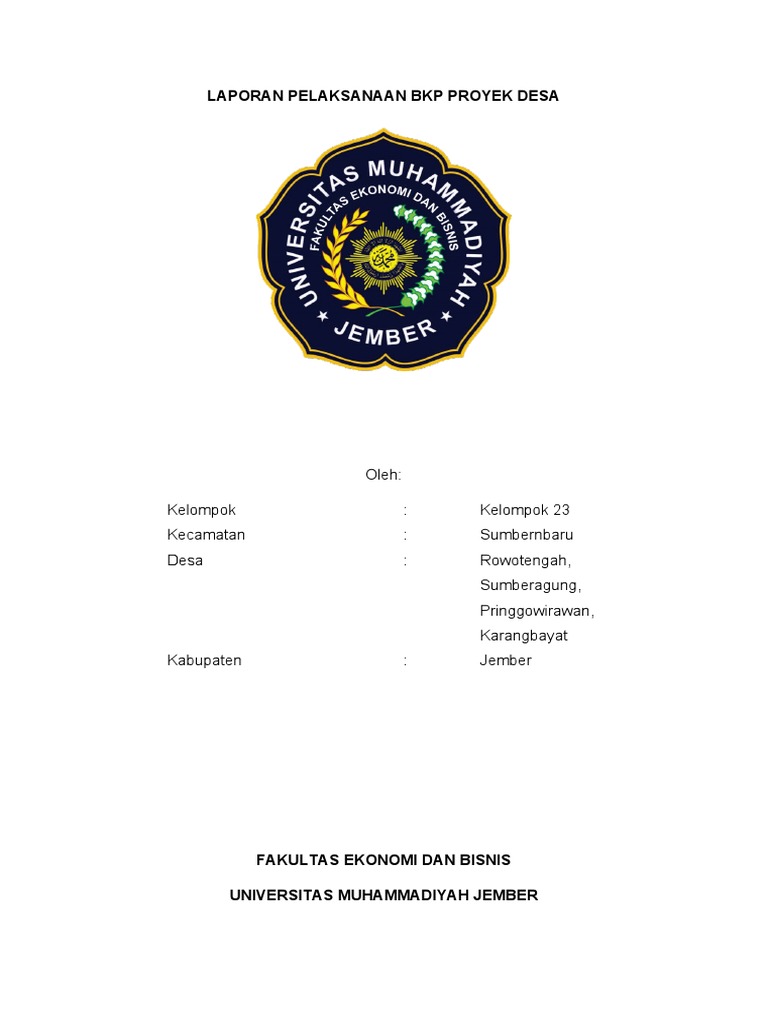 Laporan Pelaksanaan BKP Proyek Desa SBR | PDF