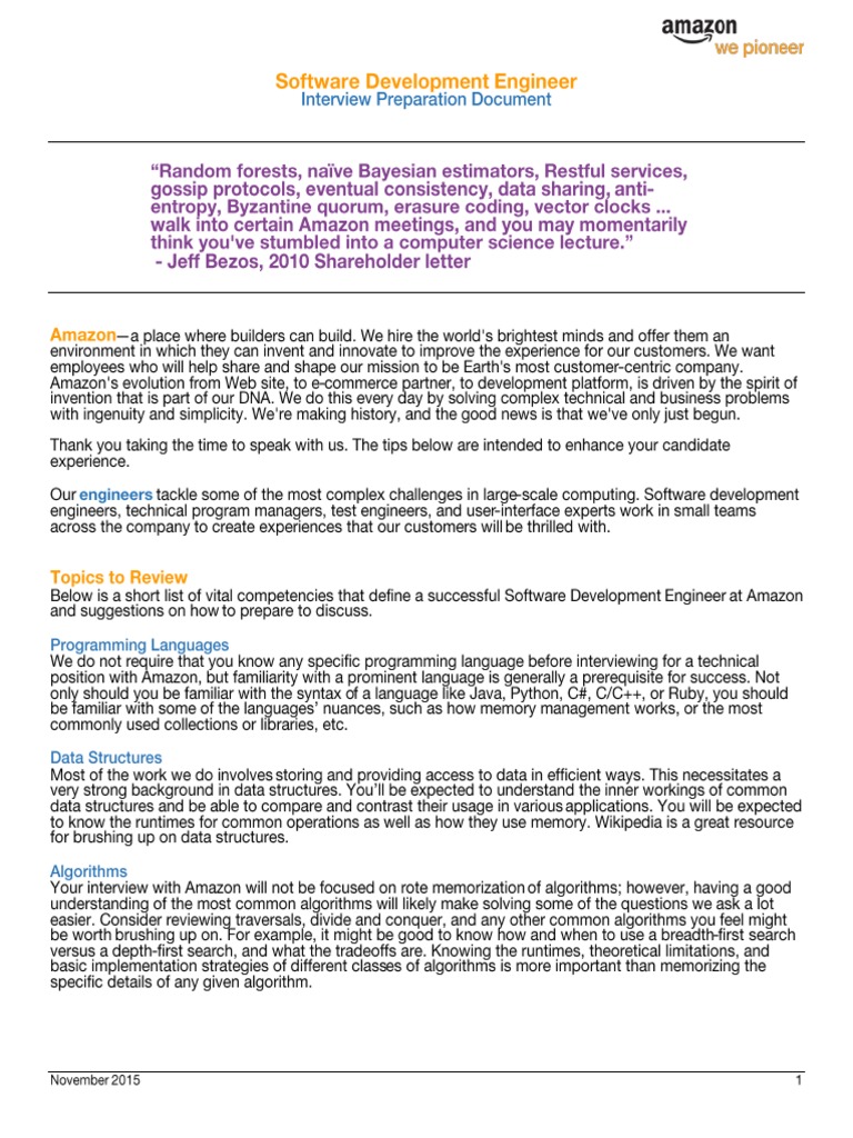 Amazon SDE Interview Prep v5.1 | PDF