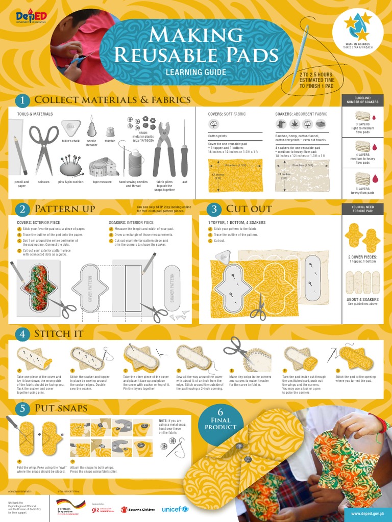 DIY Reusable Pad Sewing Guide | PDF | Sewing | Manufactured Goods