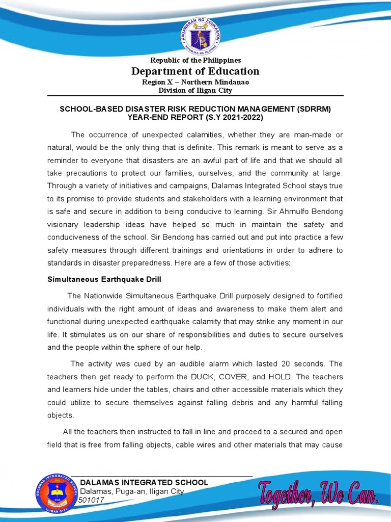 DRRM Report Final 2021 2022 | PDF | Emergency Management | Disaster ...