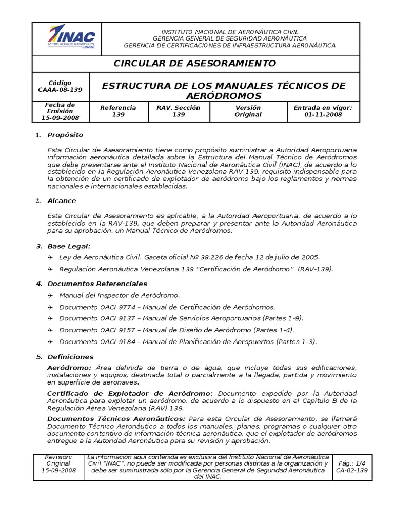 Estructura de Manuales Tecnicos | PDF | Aeropuerto
