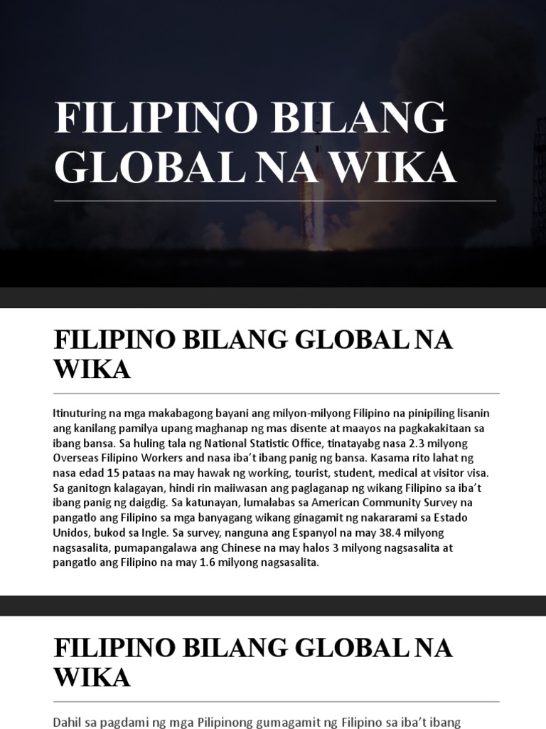 Filipino Bilang Global Na Wika | PDF