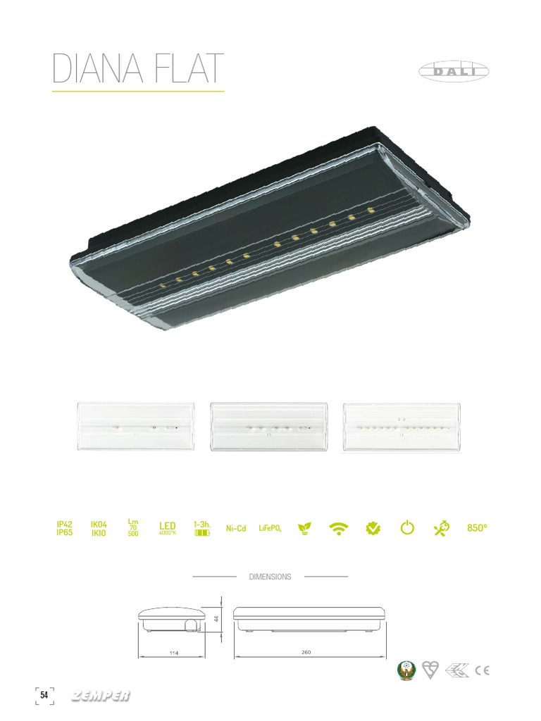 Diana Flat: Ni-Cd IK04 IK10 1-3h. IP42 IP65 | Download Free PDF ...