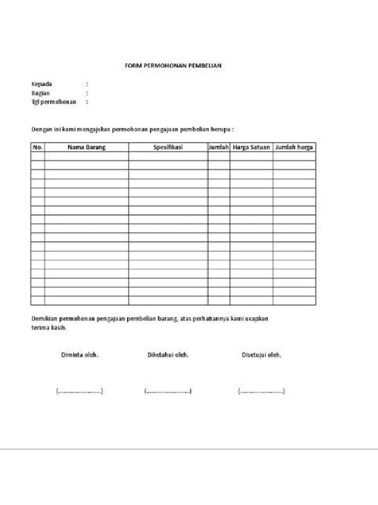 Image To PDF Permohonan Pembelian Barang | PDF