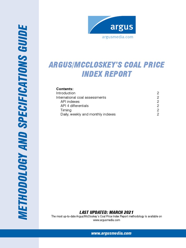 Argus/McCloskey Coal Price Index Guide | PDF | Euro | Australian Dollar