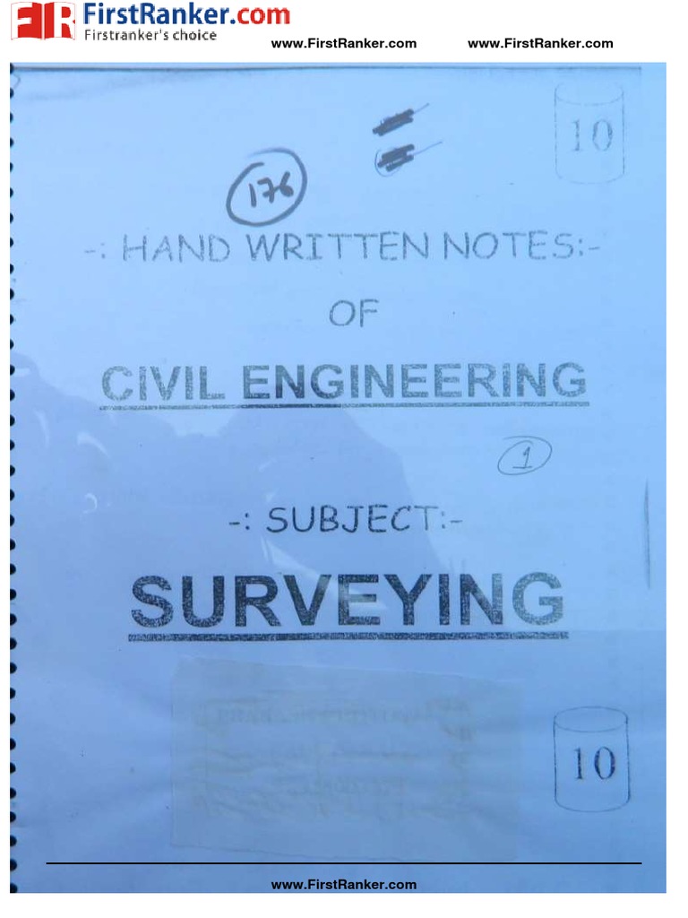 JNTUA JNTUH JNTUK - B Tech - 2019 - Handwritten Notes - CIV - Surveying ...