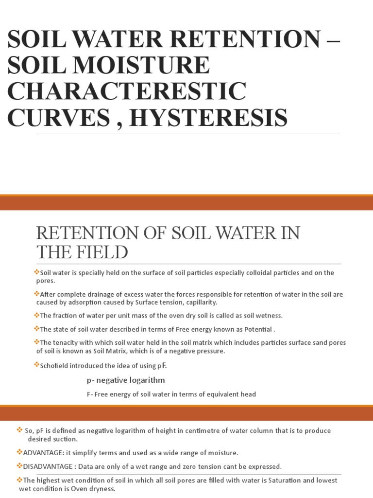 Soil Water Retention - Soil Moisture Characterestic Curves | PDF | Science & Mathematics ...