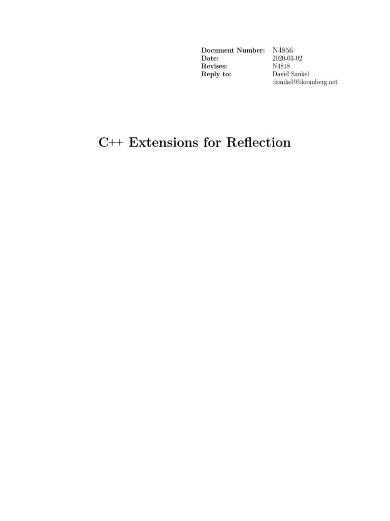 n4856 - C++ Extensions For Reflection | PDF | C++ | Anonymous Function