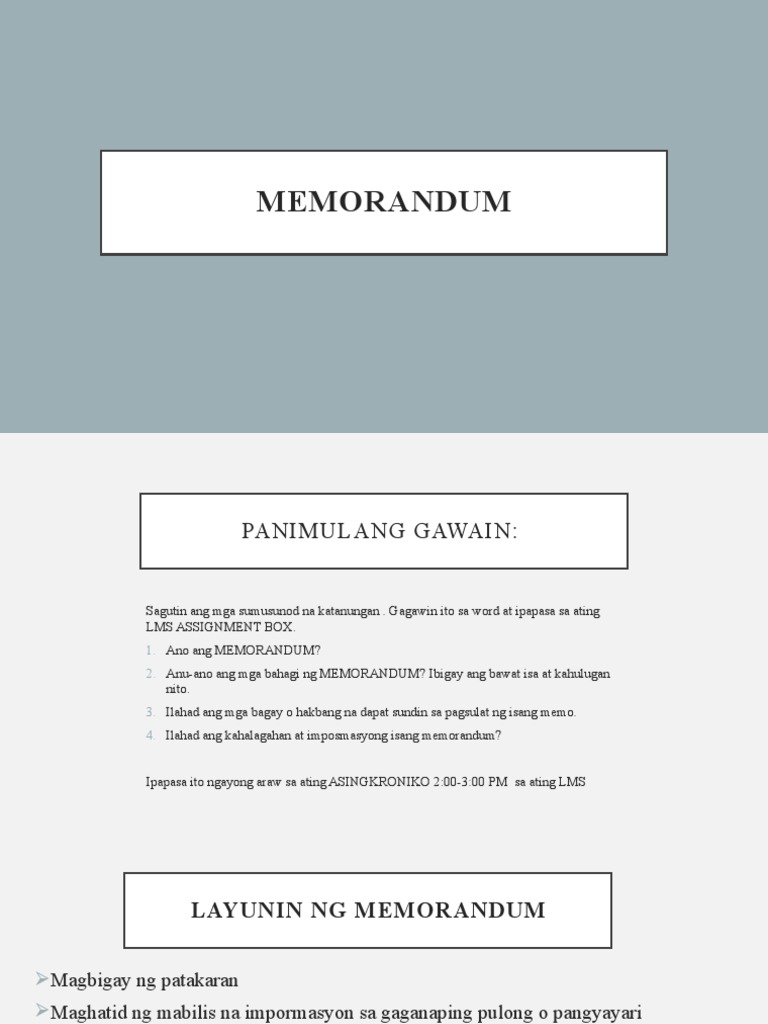 MEMORANDUM | PDF