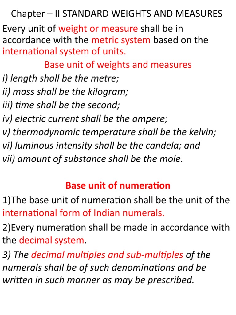 Metric Standards Act Explained | PDF | Measurement | International ...