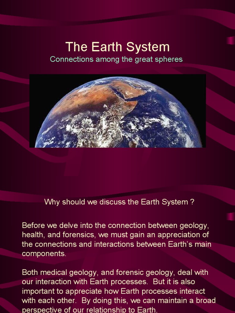 The Earth System: Connections Among The Great Spheres | PDF ...