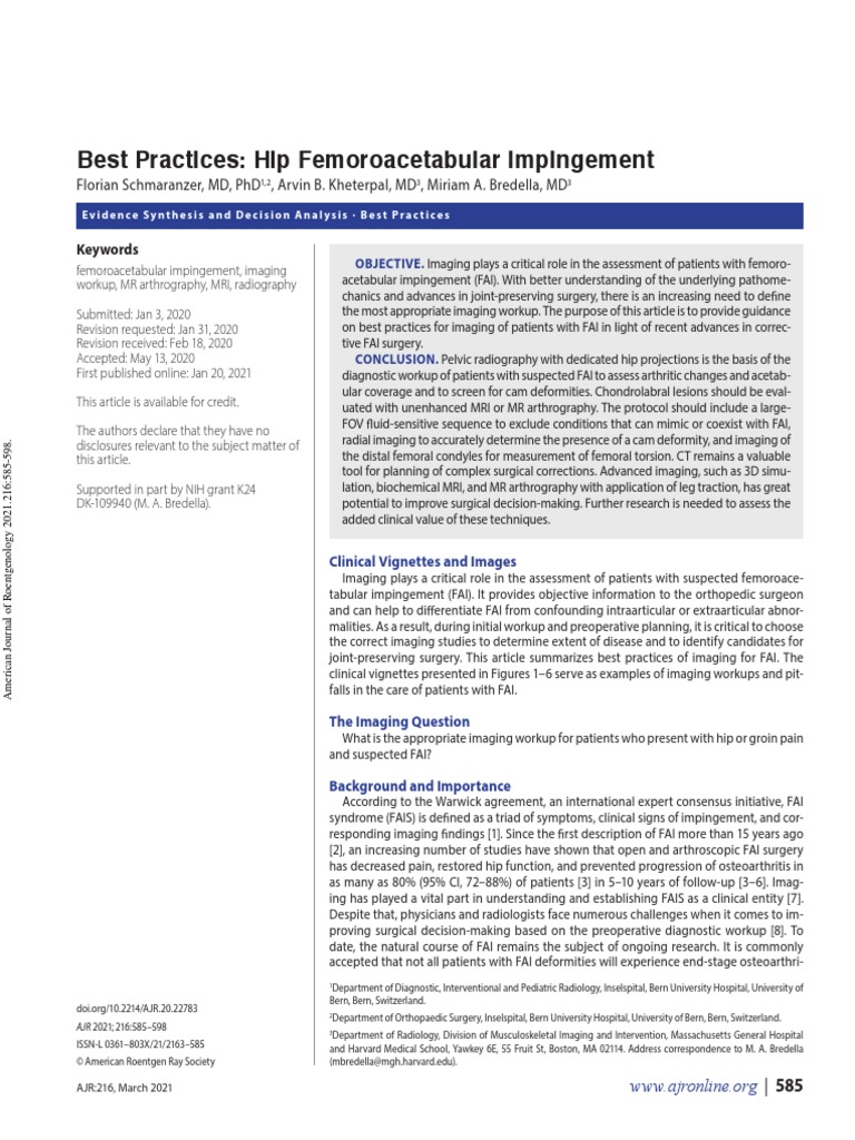 FAI best practices | PDF | Hip | Human Anatomy