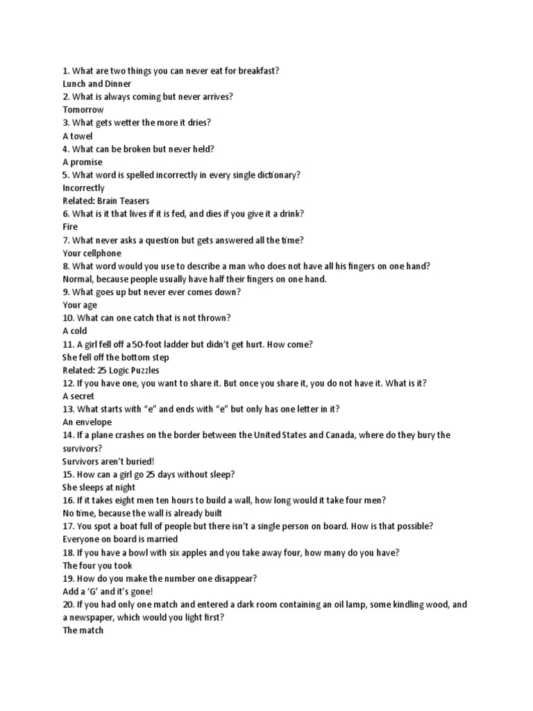 Funny Questions | PDF | Elephant