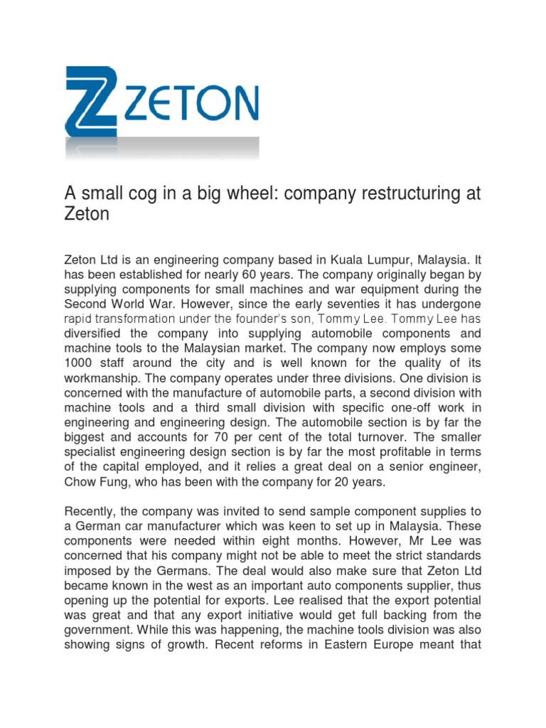 Case Study Zeton 628896c3204ea | PDF | Malaysia | Economies