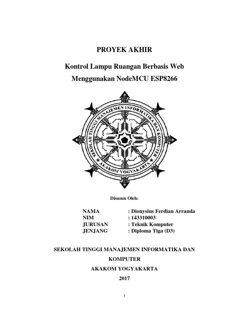 Kontrol Lampu Ruangan Berbasis Web Menggunakan Nodemcu Esp8266 Pdf