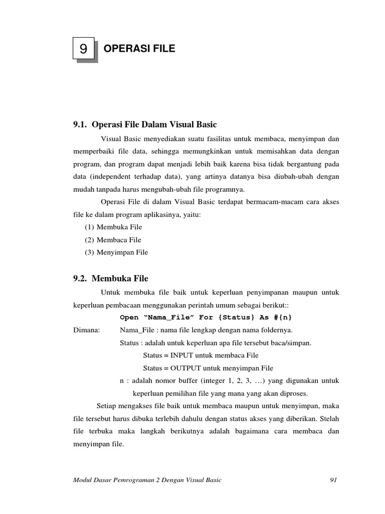 Operasi File di Visual Basic | PDF