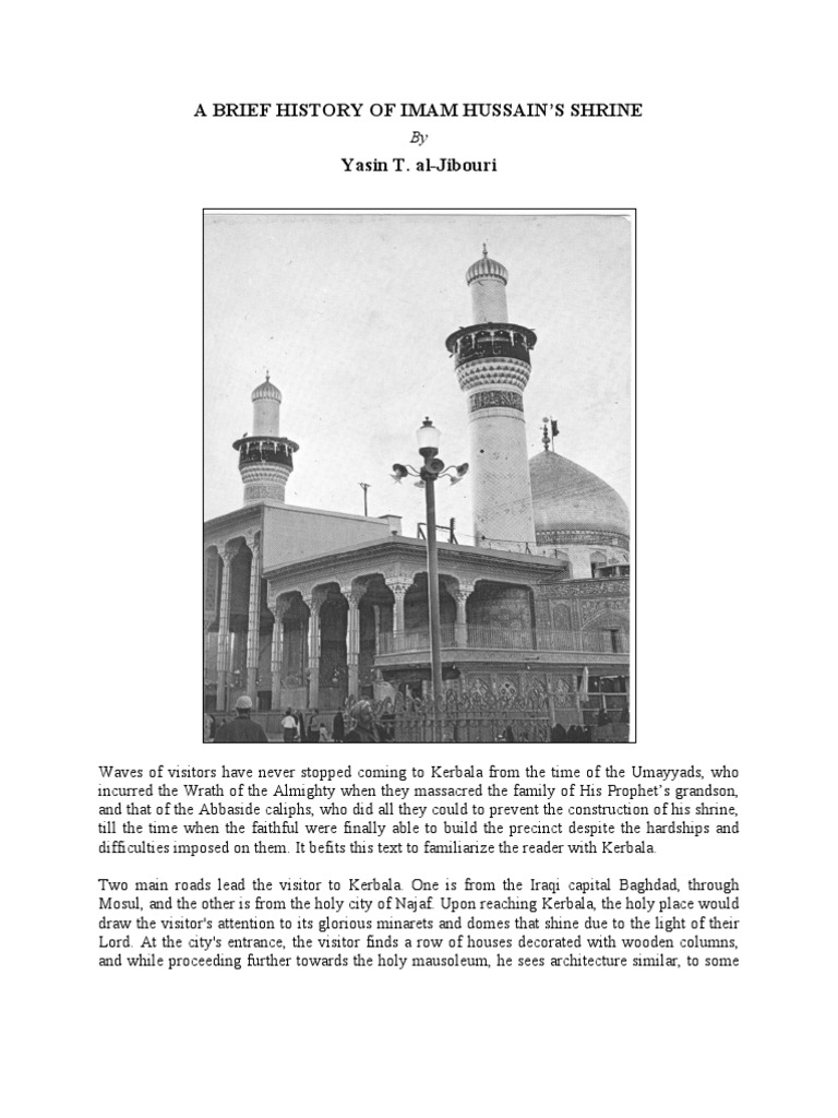 A Brief History of Imam Hussain's Shrine | PDF | Shah | Husayn Ibn Ali