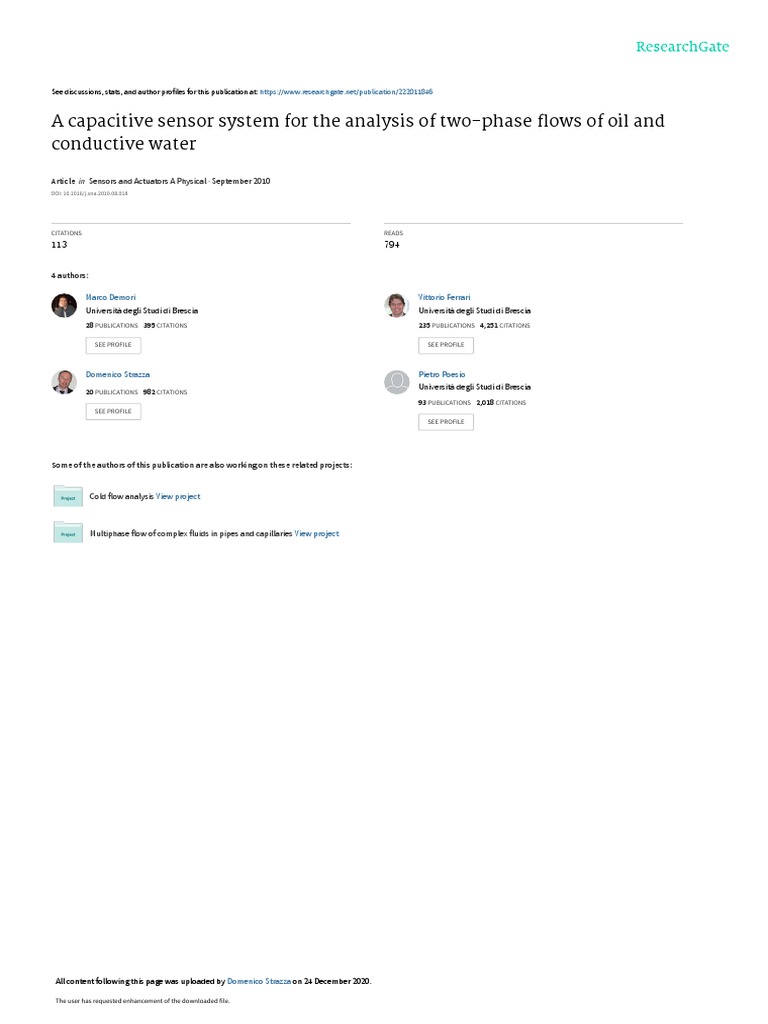 A Capacitive Sensor System For The Analysis of Two-Phase Ows of Oil and ...