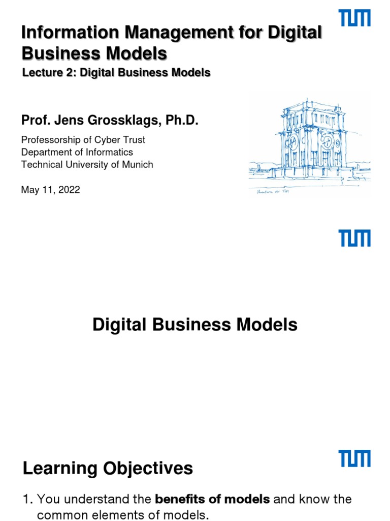 Information Management For Digital Business Models: Prof. Jens ...