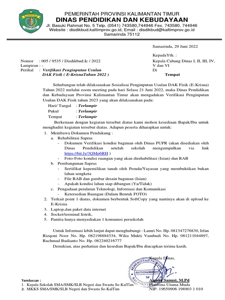 Undangan Verifikasi DAK 002 Combined | PDF