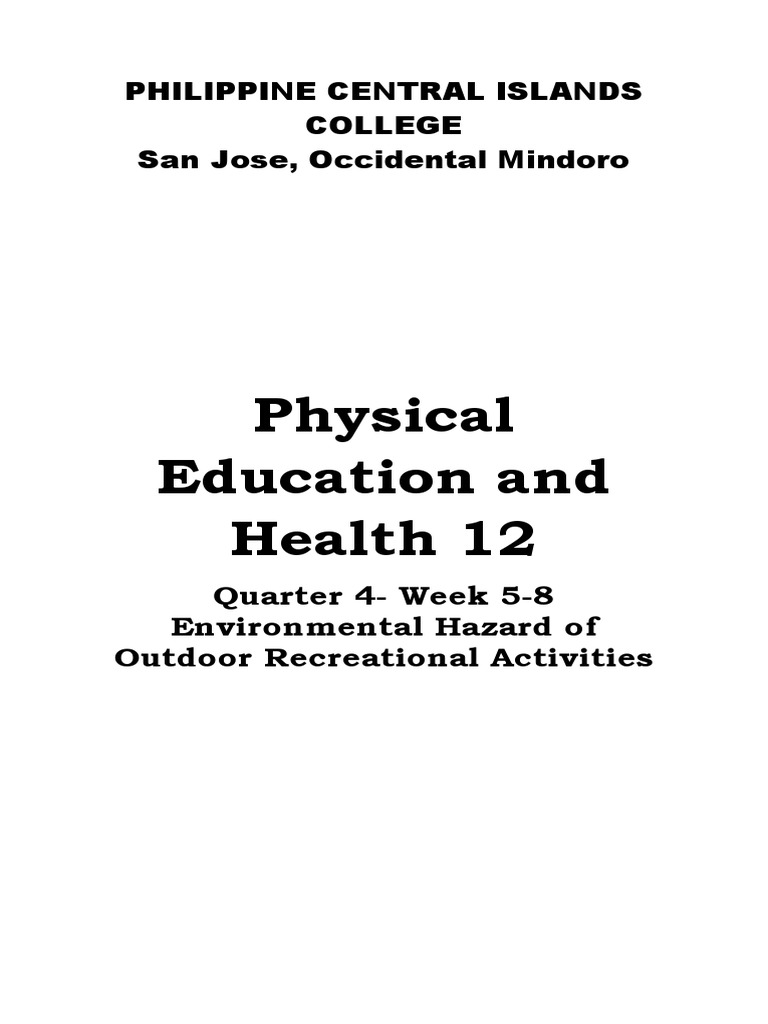 Physical Education and Health 12: Philippine Central Islands College ...