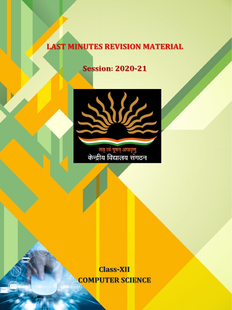 XII COMP SC Study Material | PDF | Parameter (Computer Programming) | Comma Separated Values
