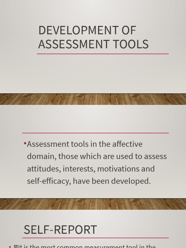 Development of Assessment Tools | PDF