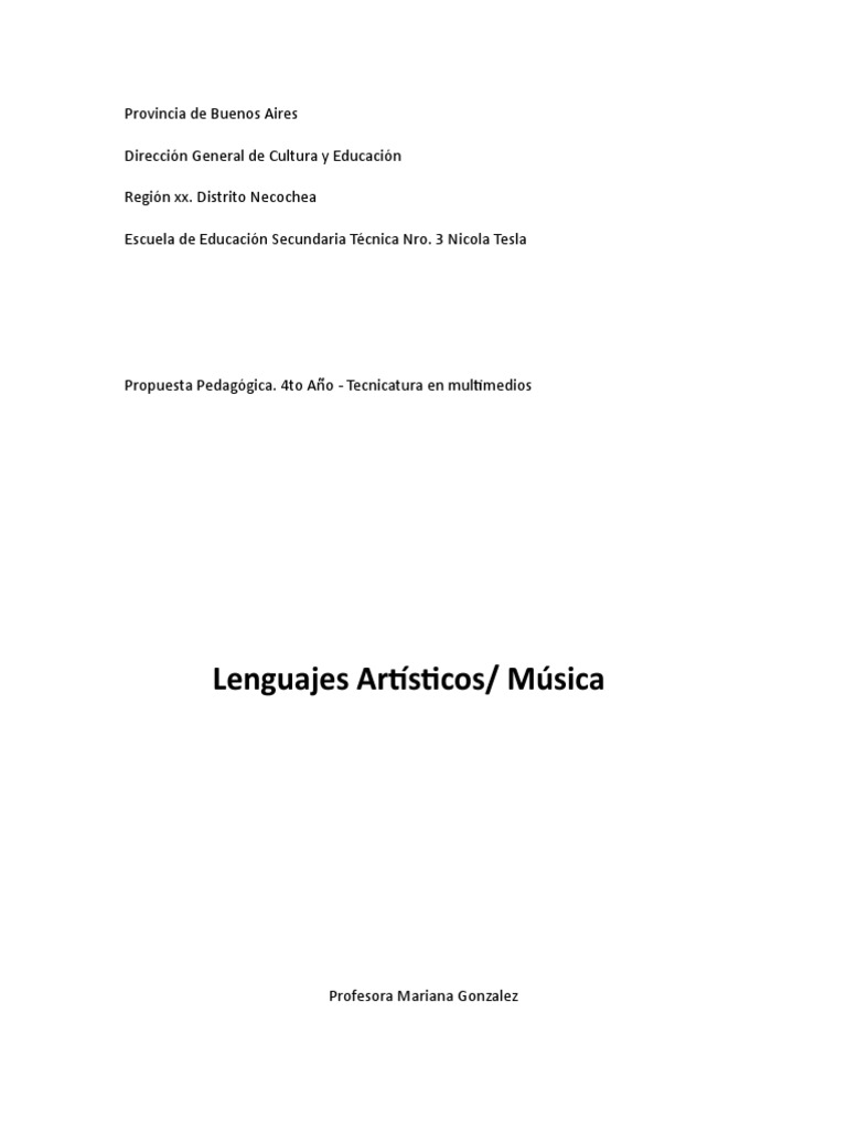 Proyecto Música | PDF | Melodía | Evaluación