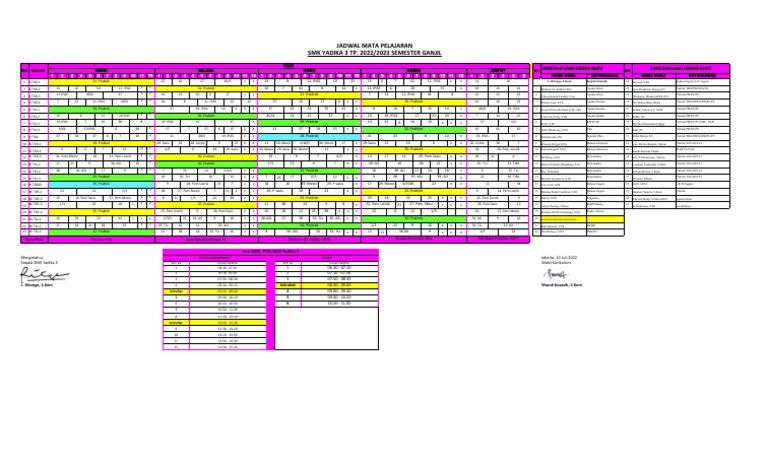 JADWAL MAPEL SMK YADIKA 3 Senin 1 Agustus 2022 | PDF