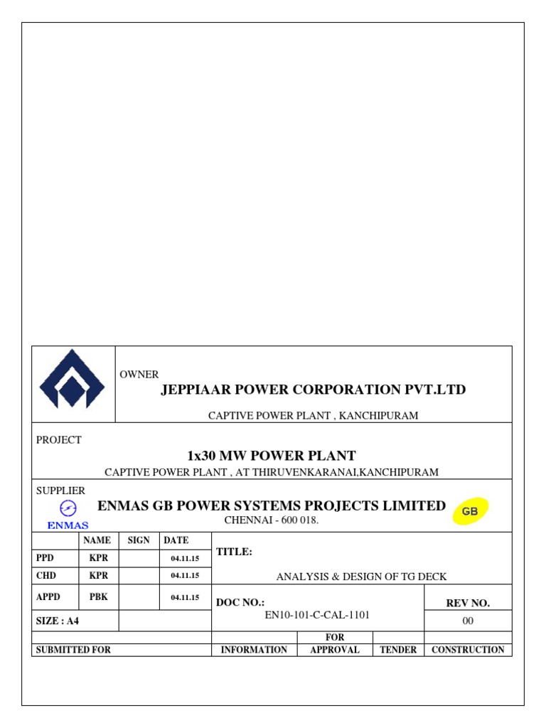 Jeppiaar TG Deck Document | PDF | Turbine | Mechanical Engineering