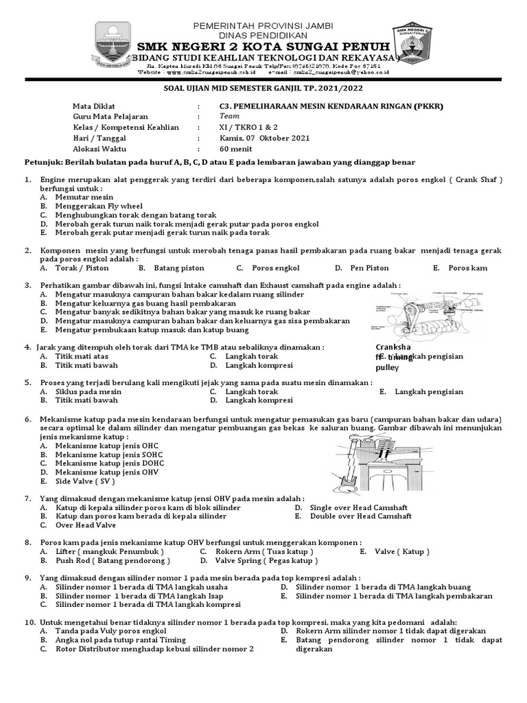 Soal Kelas Xi Tkro PMTKR | PDF | Teknologi & Rekayasa