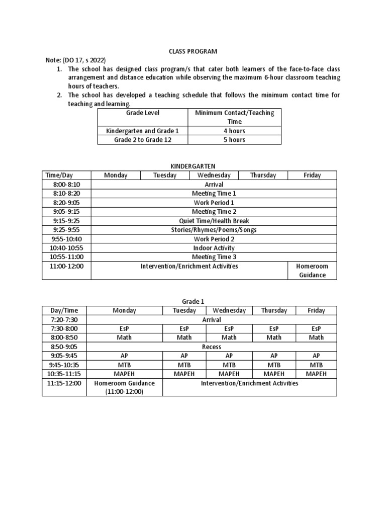 Sample Class Program FF | PDF | Educational Organizations | Behavior ...