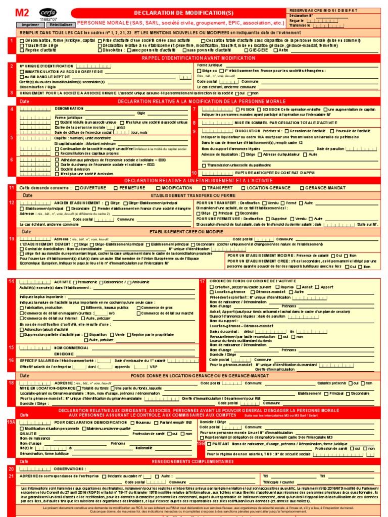 Cerfa - 11682-07 5 | Download Free PDF | Business | Économie
