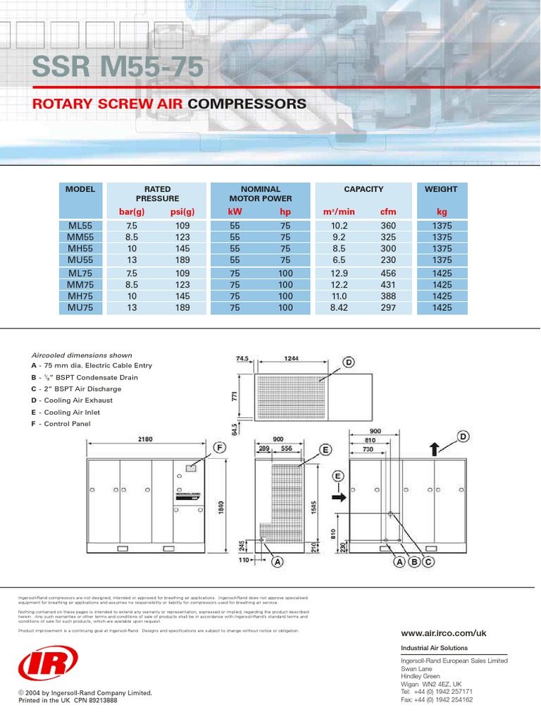 Ingersoll ML MM MH Mu 55 75 | PDF | Gas Technologies | Energy Technology