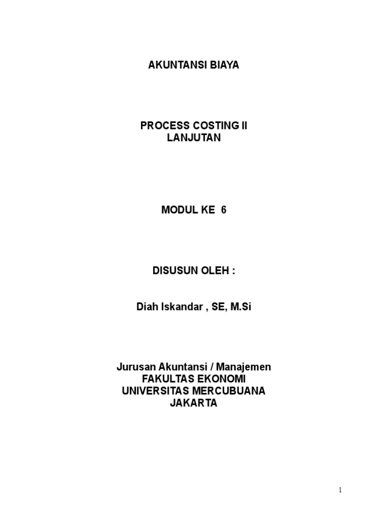 PROSES COSTING LANJUTAN | PDF