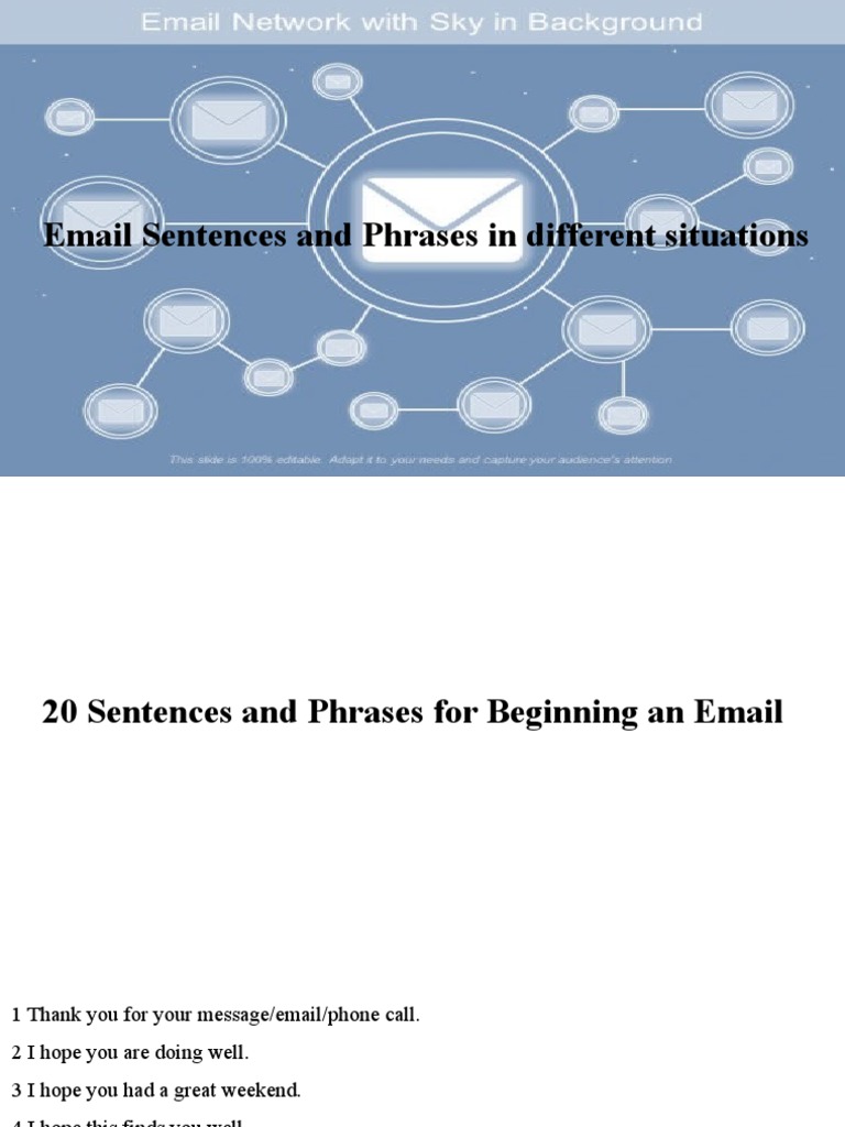 Email Sentences and Phrases in Different Situations | PDF