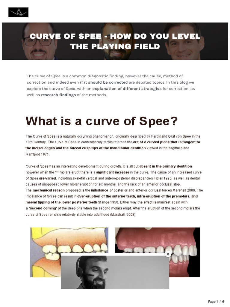 What Is A Curve of Spee? | PDF | Dental Anatomy | Tooth