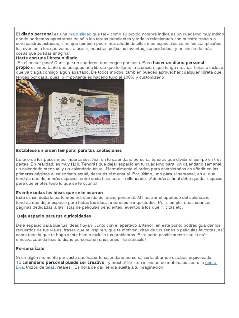 Cómo Crear un Diario Personal Creativo | PDF
