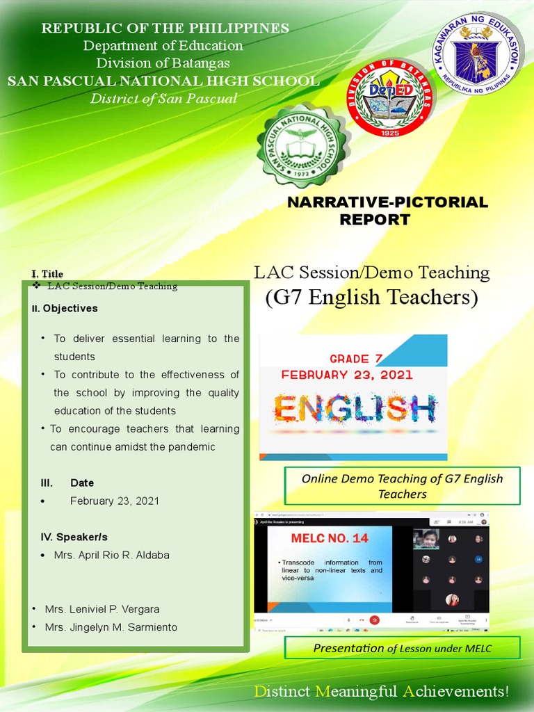 Lac Session Demo Teaching g7 English Teachers | Download Free PDF ...