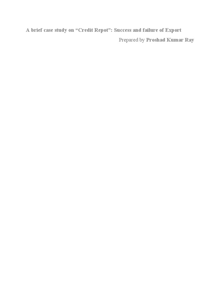 Case Study On Credit Report | PDF | Credit | Finance & Money Management