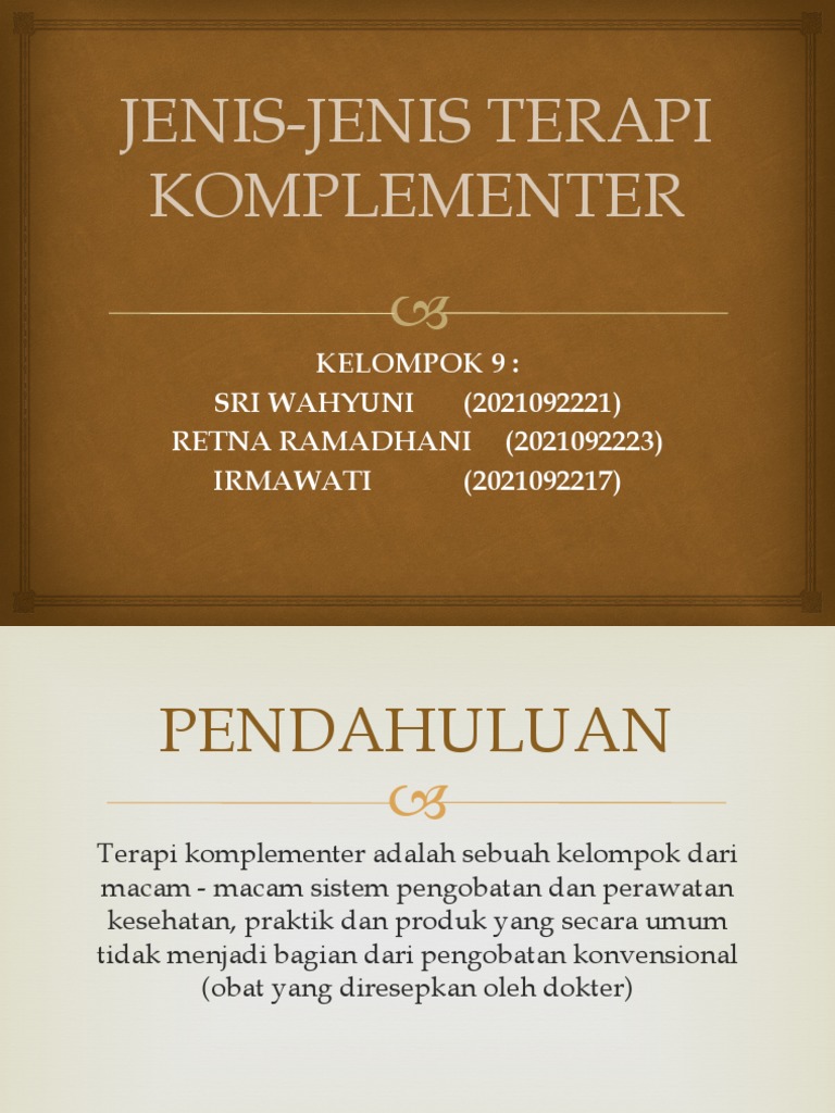 Jenis Jenis Terapi Komplementer 1 | PDF