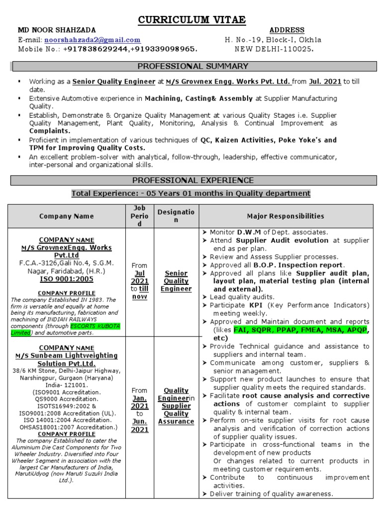 MdNoorShahzada (5y 0m) | PDF | Iso 9000 | Quality Management